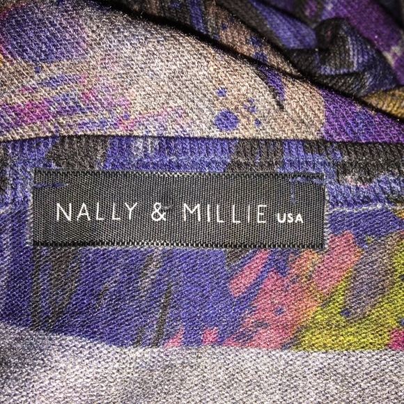 Nally & Millie | Dresses | Nally Millie Cold Color Paint Splatter Dress ...